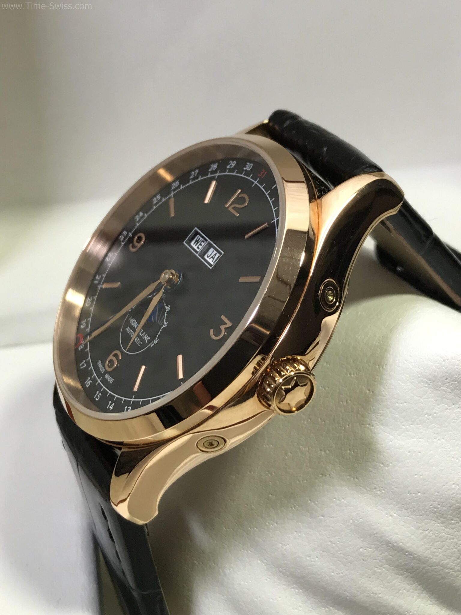 MontBlanc Moon Rose Gold Black Dial | https://time-swiss.com