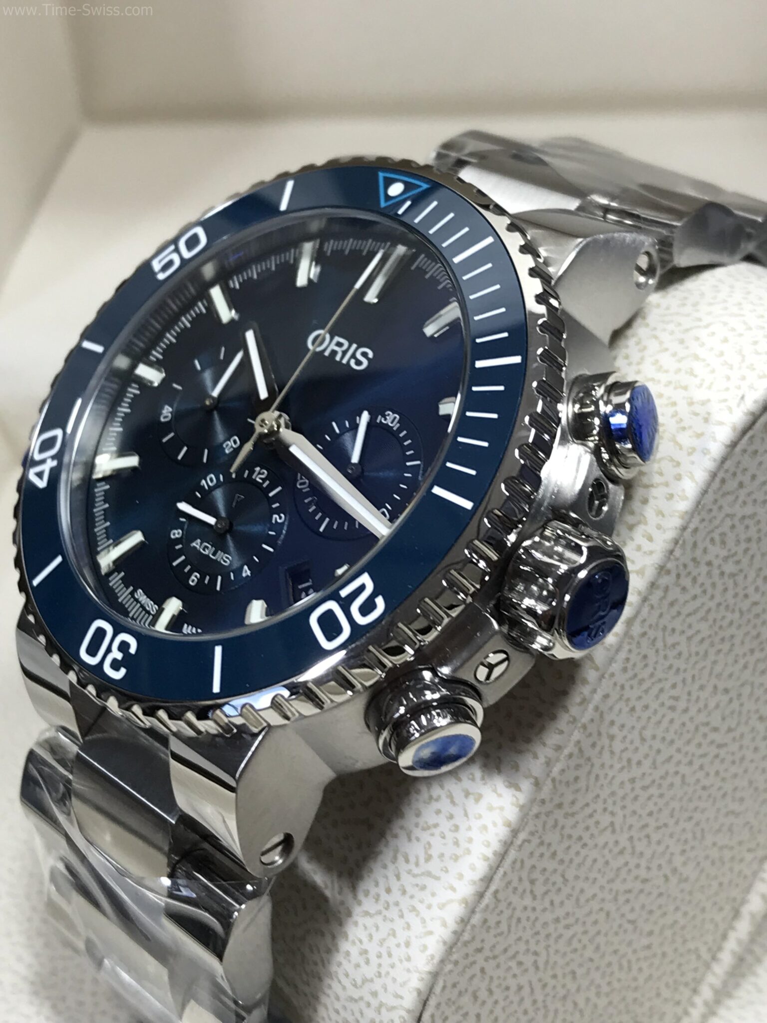 Oris Ocean Trilogy Aquis Chronograrh Blue Dial | https://time-swiss.com
