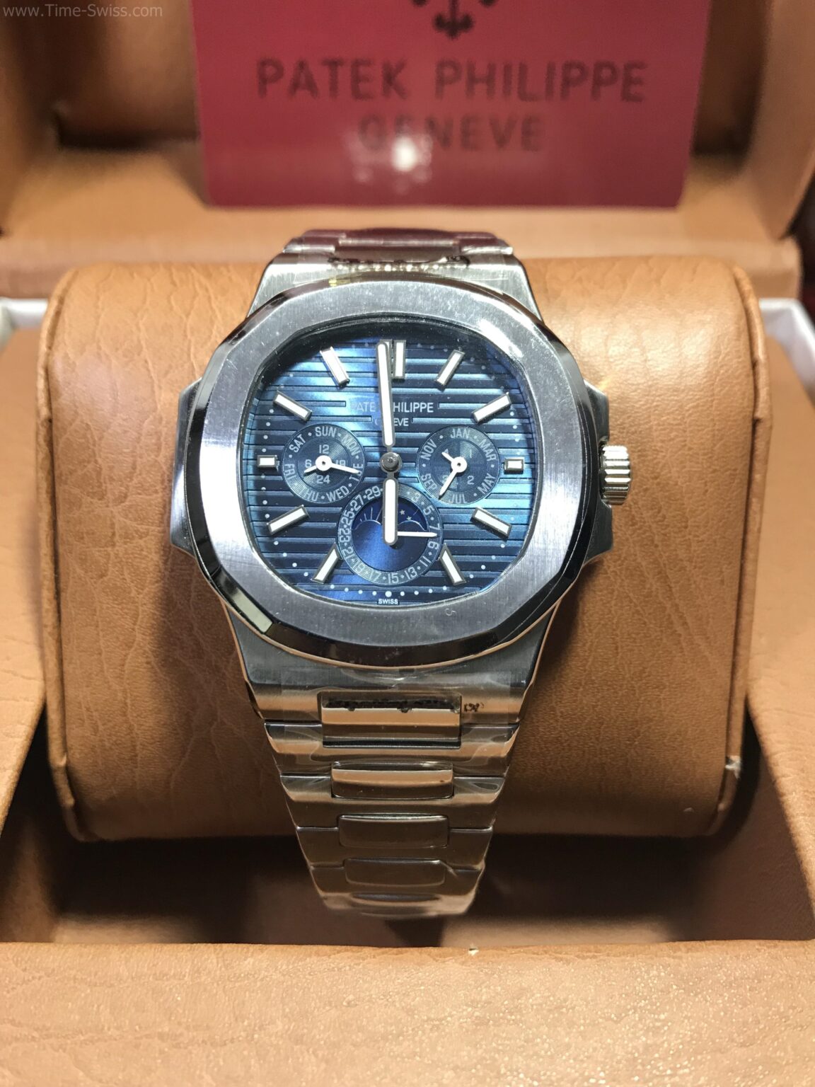 Patek Nautilus Blue Dial Chronograph 40mm | https://time-swiss.com