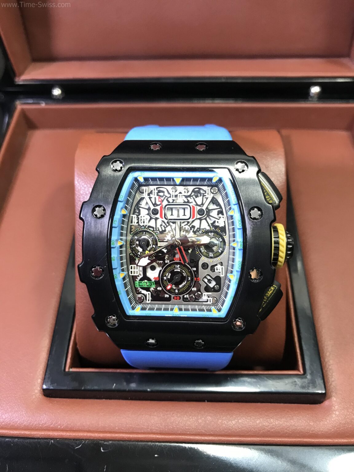Richard Mille RM011-03 PVD Blue Rubber 40mm | https://time-swiss.com
