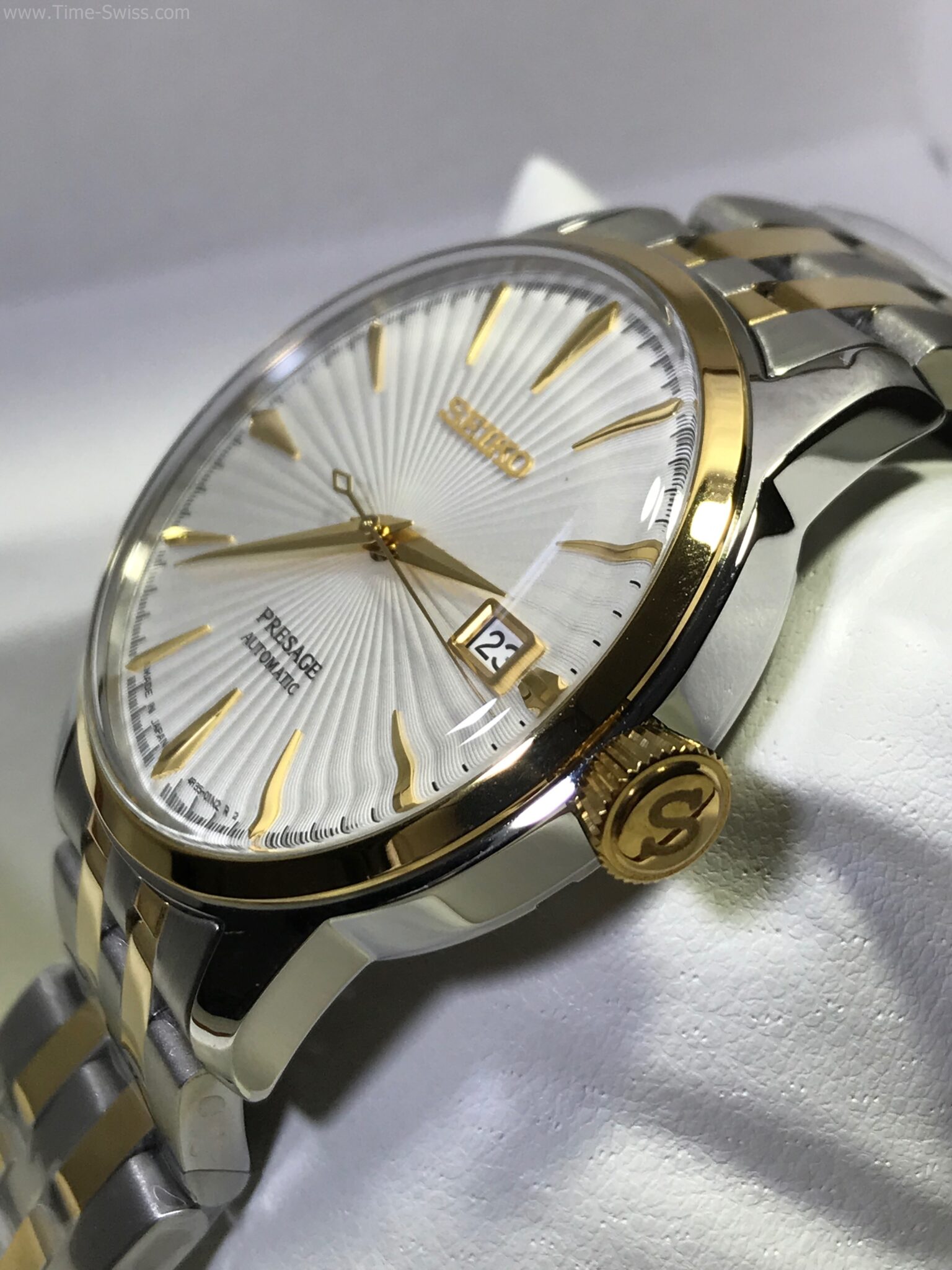 Seiko Presage Two Tone White Dial | https://time-swiss.com