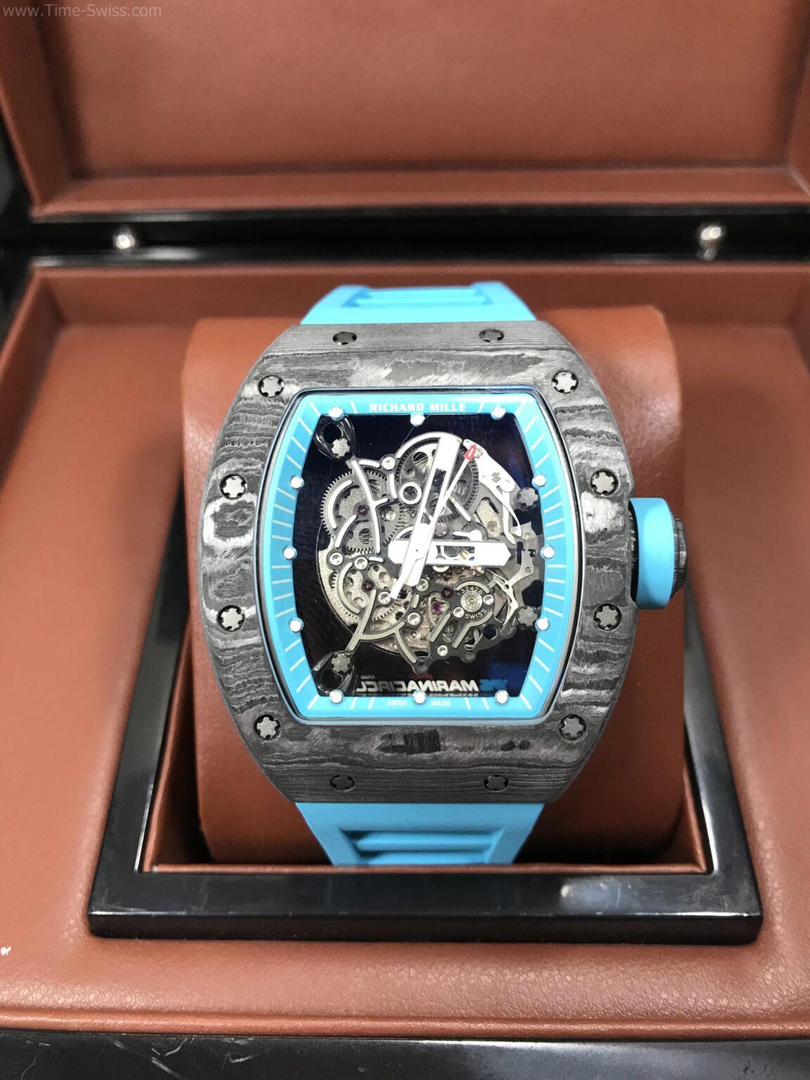 Richard Mille RM055 Yas Marina Ciruit Carbon Blue Rubber 42mm ZF Swiss ...