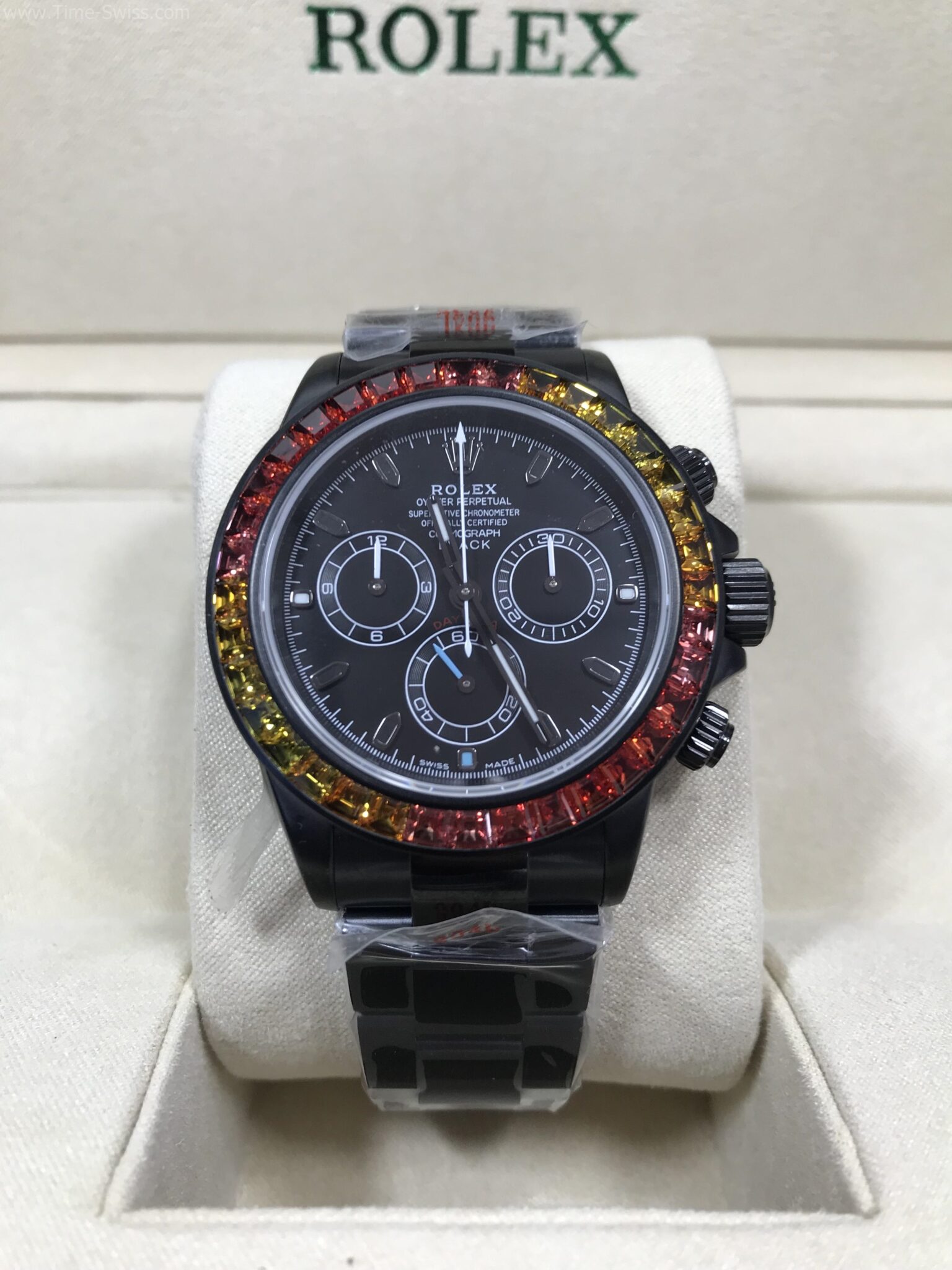 Rolex Daytona Rainbow Diamond PVD Black Dial 40mm ST Swiss | https ...