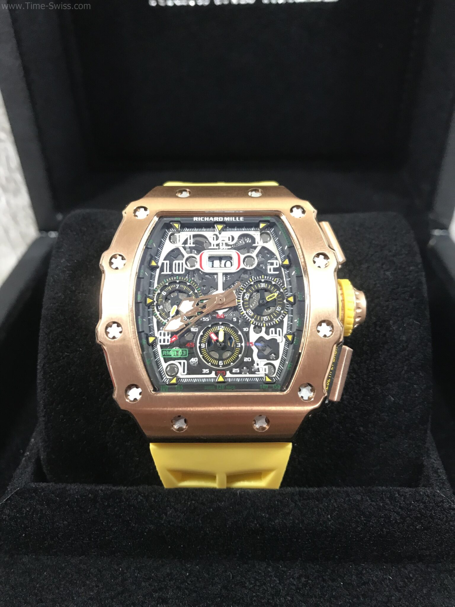 Richard Mille RM011-03 Rose Gold Yellow Rubber 40mm KV CC | https ...
