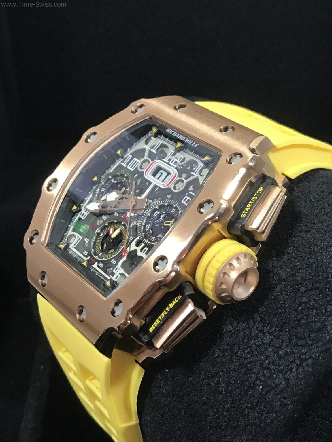 Richard Mille RM011-03 Rose Gold Yellow Rubber 40mm KV CC | https ...
